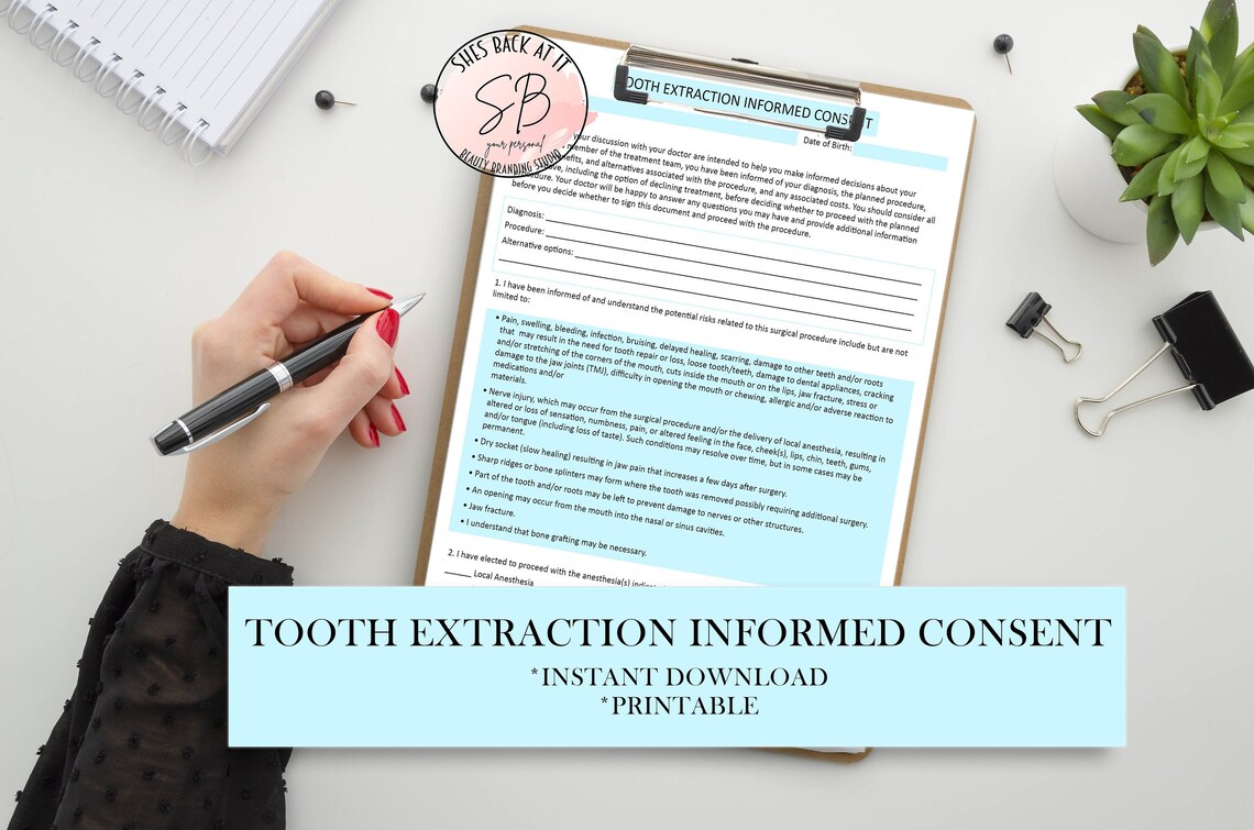 Tooth Extraction Consent Form, Tooth Extraction Informed Consent ...