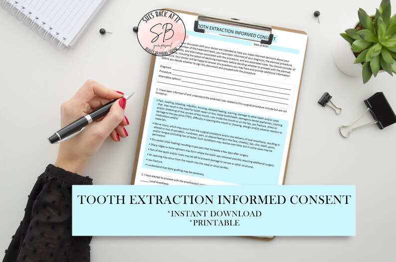 Tooth Extraction Consent Form, Tooth Extraction Informed Consent ...