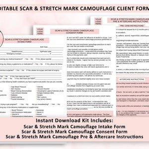 Scar & Stretch Mark Camouflage Intake Form, Editable Consent Form ...