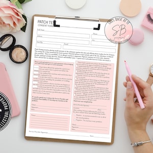 Patch Test Form, Brow Tint Patch Test, Patch Test Consent Form, Tint ...