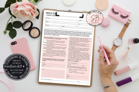 Patch Test Form Brow Tint Patch Test Patch Test Consent | Etsy