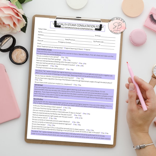 V Steam Consent Form - Etsy