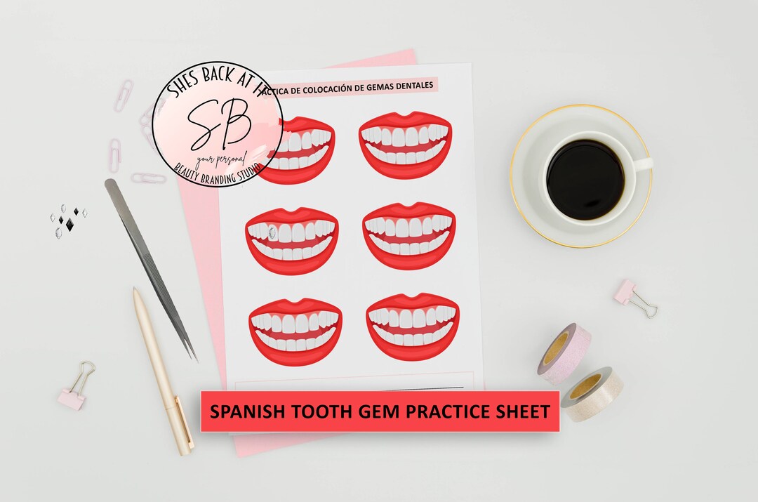 Spanish Tooth Gem Practice Sheet, Spanish Tooth Gem Forms, Tooth Gem ...