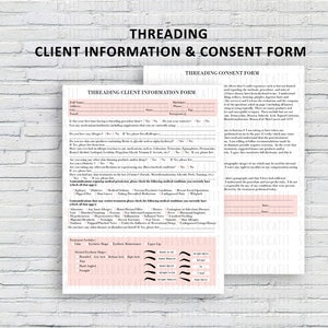 Threading Consultation Form, Threading Forms, Brow Threading Forms ...