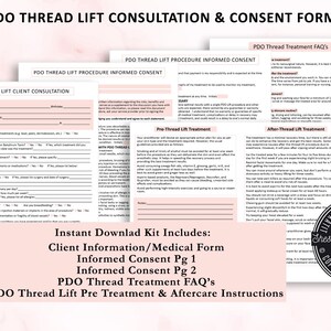 PDO Thread Lift Consent Form, Thread Lift Consultation, PDO Thread Lift ...