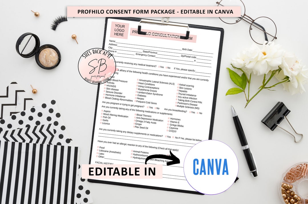 Editable Profhilo Consultation Form, Profhilo Consent Form, Injectables ...