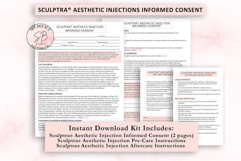 Sculptra Consent Form Sculptra Aesthetic Injection Consent - Etsy Finland