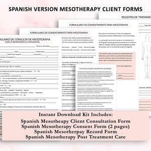 Spanish Version Mesotherapy Consent Form, Spanish Lipodissolve Consent ...