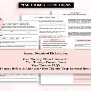 Yeso Therapy Wrap Intake Form, Yesotherapy Consent Form, Yeso Wrap ...