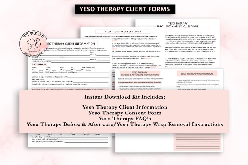Yeso Therapy Wrap Intake Form Yesotherapy Consent Form Yeso - Etsy