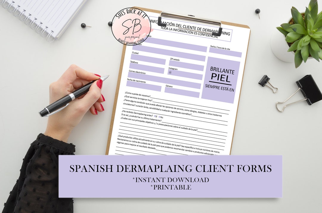 Dermaplaning Consent Form in Spanish, Esthetician Consultation Form ...