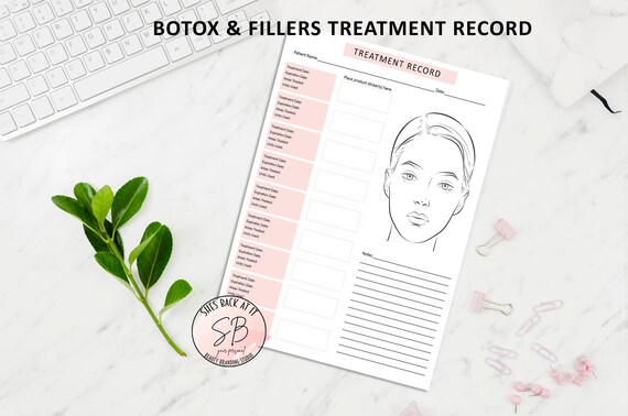 Fillers & Botox Treatment Record Form Injections Treatment - Etsy UK