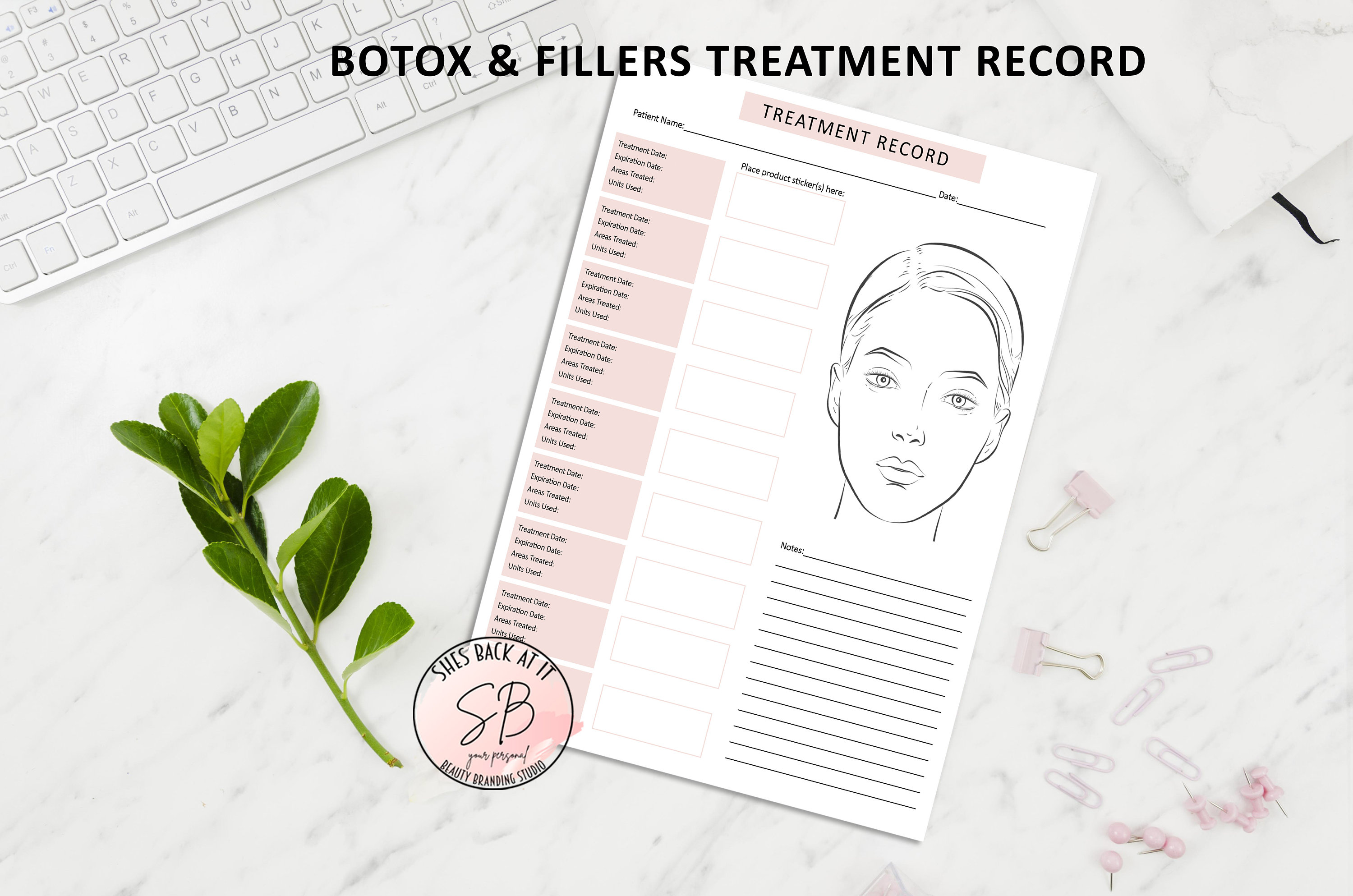 Fillers & Botox Treatment Record Form Injections Treatment - Etsy Australia