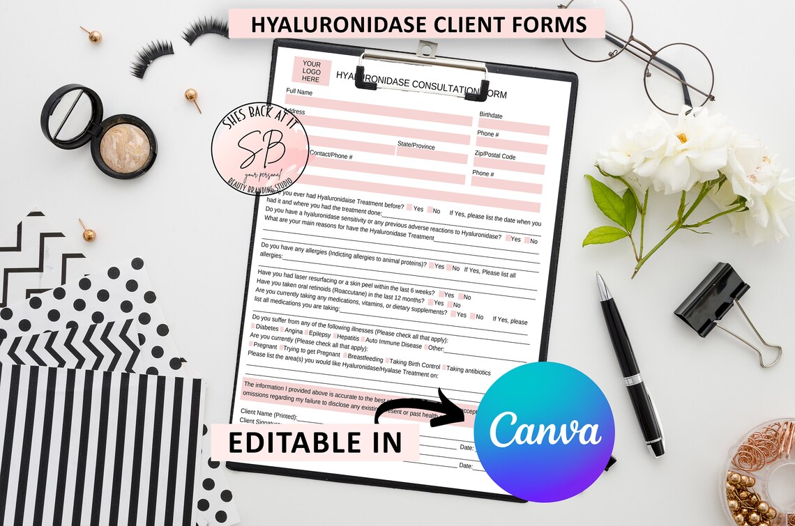 Hyaluronidase Consent Form Hyalase Consent Form Esthetician - Etsy