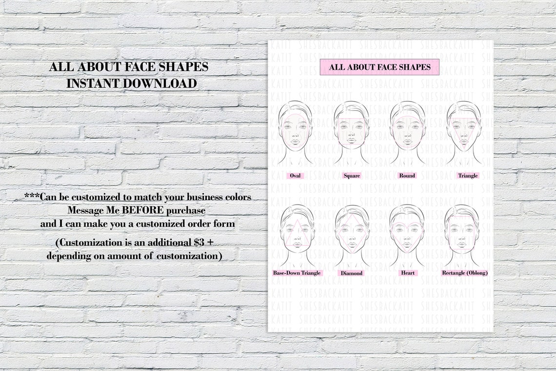 Makeup Artist Face Shape Guide Face Shapes Guide Face - Etsy