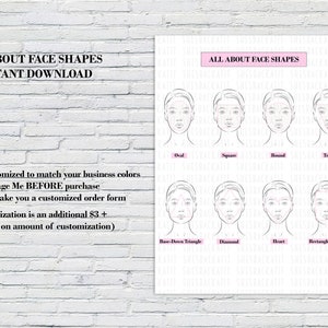 Makeup Artist Face Shape Guide, Face Shapes Guide, Face Printable, Make ...