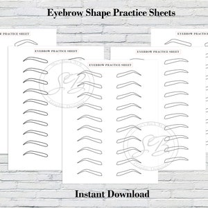 Eyebrow Practice Sheets, Eyebrow Shaping Practice, Microblading ...