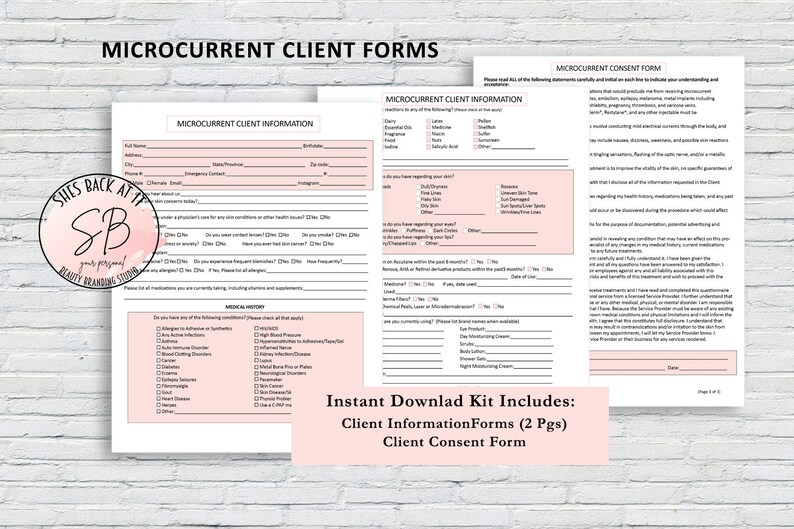 Microcurrent Consultation Form Microcurrent Consent Forms | Etsy