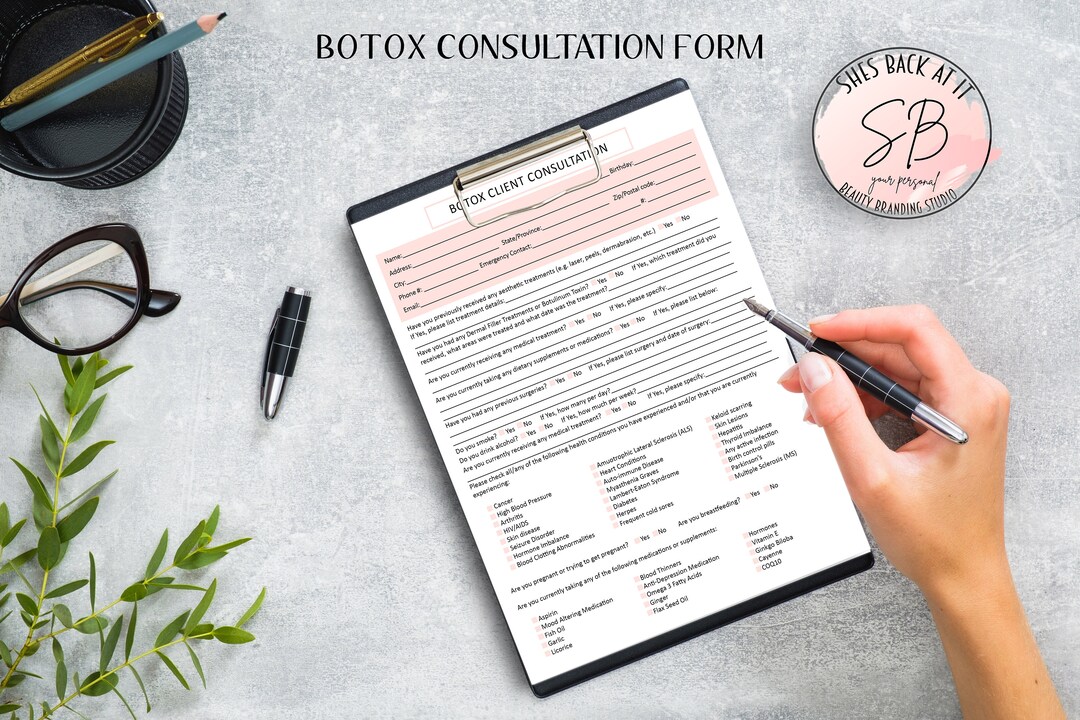 Botox Informed Consent Forms, Botox Consent Form, Botox Pre Treatment ...