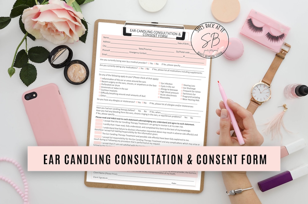 Ear Candling Consent Form Bundle Template, Ear Wax Removal Liability ...