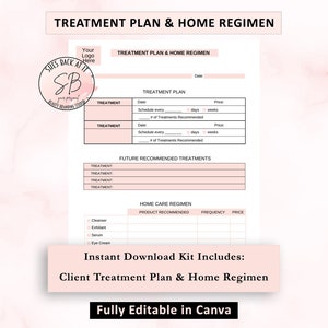 Client Treatment Plan, Skin Care Treatment Plan, Home Care Regimen ...