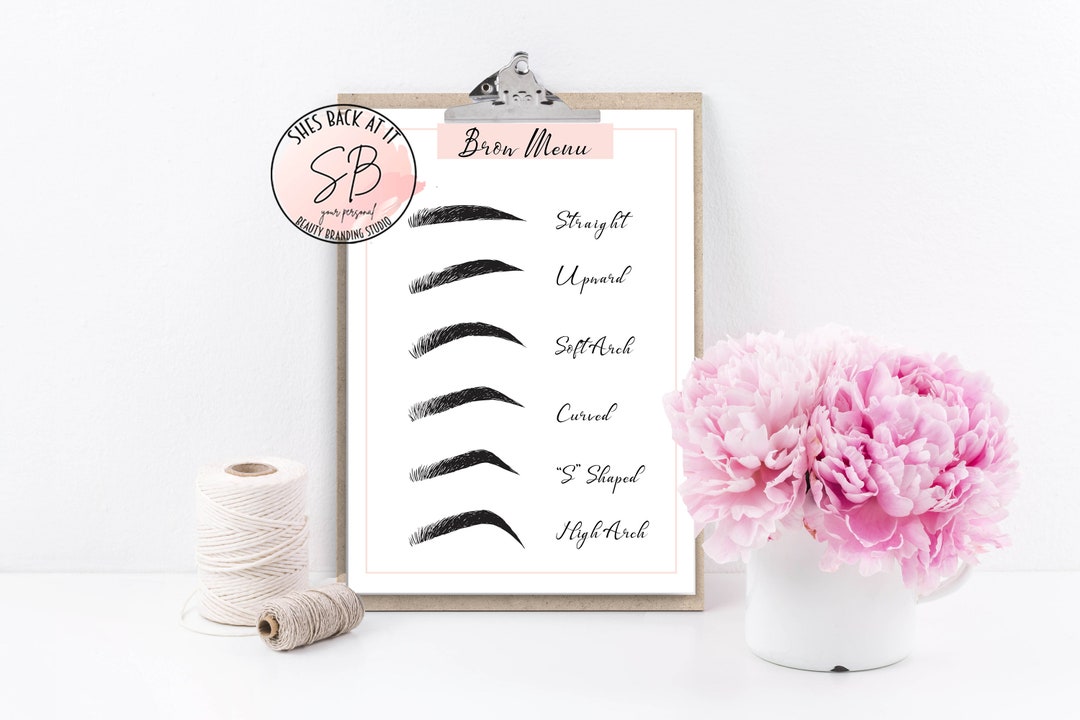 Eyebrow Wall Art, Eyebrow Designs, Brow Shape Guide, Aesthetic Wall Art ...