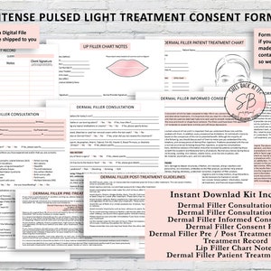 Dermal Filler Consultation Form, Injectables Consent Forms Dermal ...