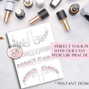 Toe Nail Practice Template, Pedicure Nail Design Sketch, Printable Feet ...