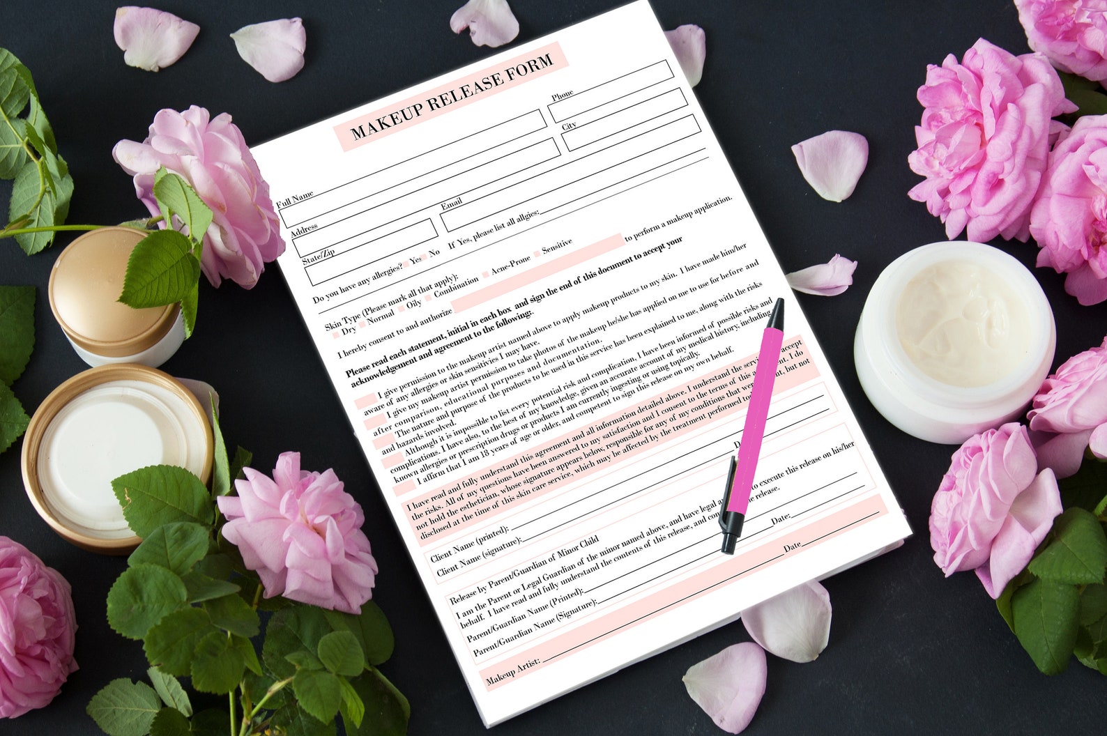 Makeup Release Form, Makeup Artist Consent Form, Makeup Form ...