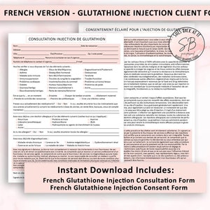 French Glutathione Injection Consent Forms, Glutathion Shot Informed ...