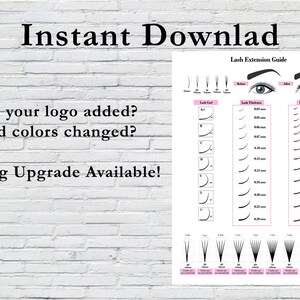 Eyelash Extension Guide, Lash Extension Guide, Printable, Eyelash ...