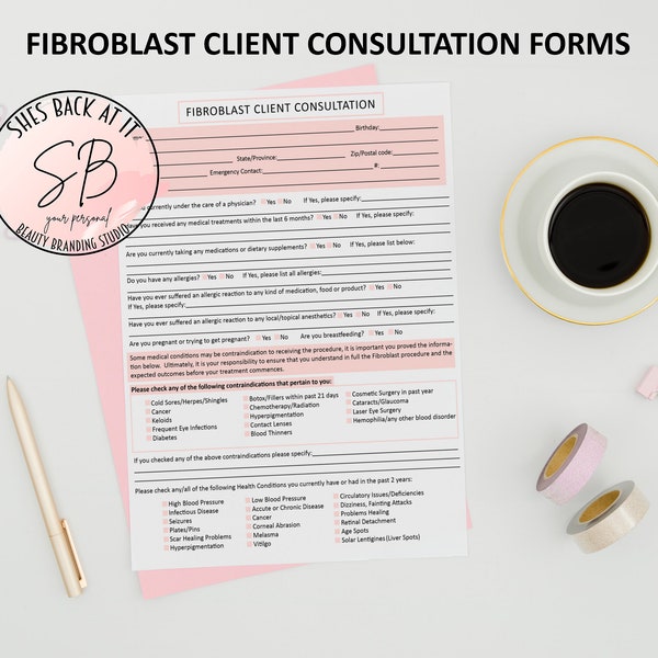 Fibroblast Plasma Pen Consent Forms - Etsy