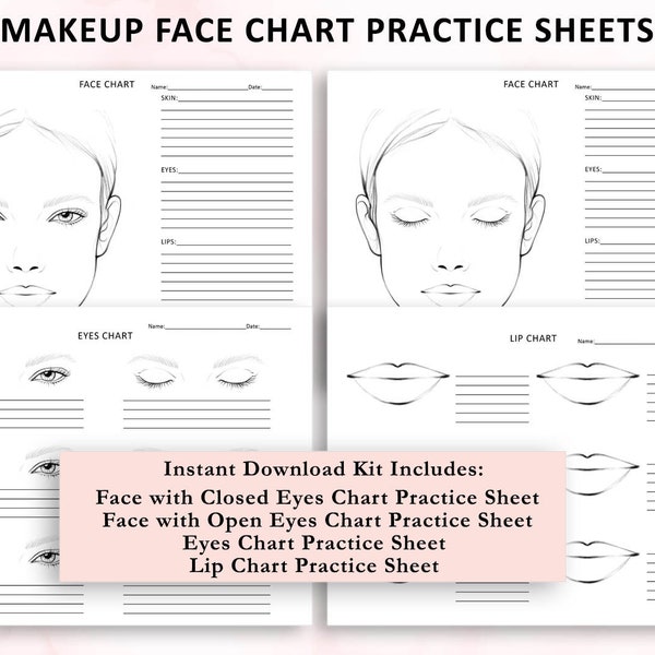 Makeup Practice Sheet - Etsy