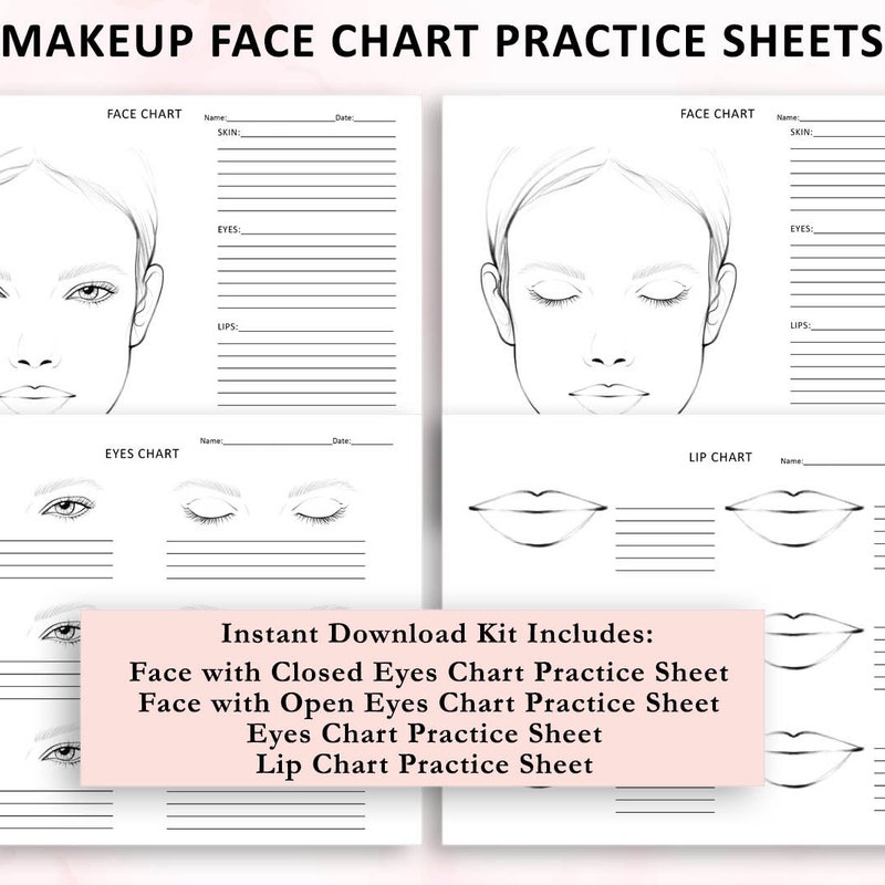 Make up Practice Sheets - Etsy