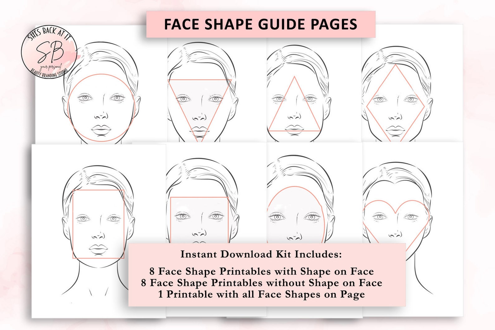 Face Chart, Makeup Artist Face Chart Without Brows, Microblading ...