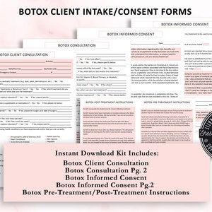 Botox Informed Consent Forms, Botox Consent Form, Botox Pre Treatment ...