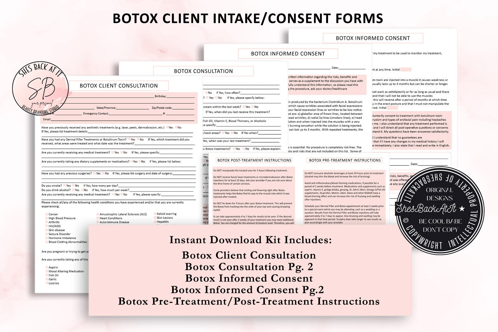 Botox Informed Consent Forms Botox Consent Form Botox Pre - Etsy UK