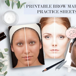 Eyebrow Mapping Practice Sheets, Microblading Pattern Printable ...