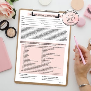 Laser Hair Removal Client Forms, IPL Client Information Forms, Laser ...