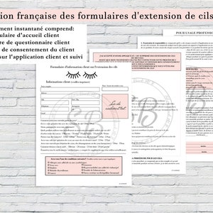 French Version Eyelash Extension Forms, French Consent Form, Client ...