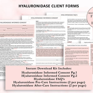 Hyaluronidase Informed Consent Hyalase Consent Form - Etsy