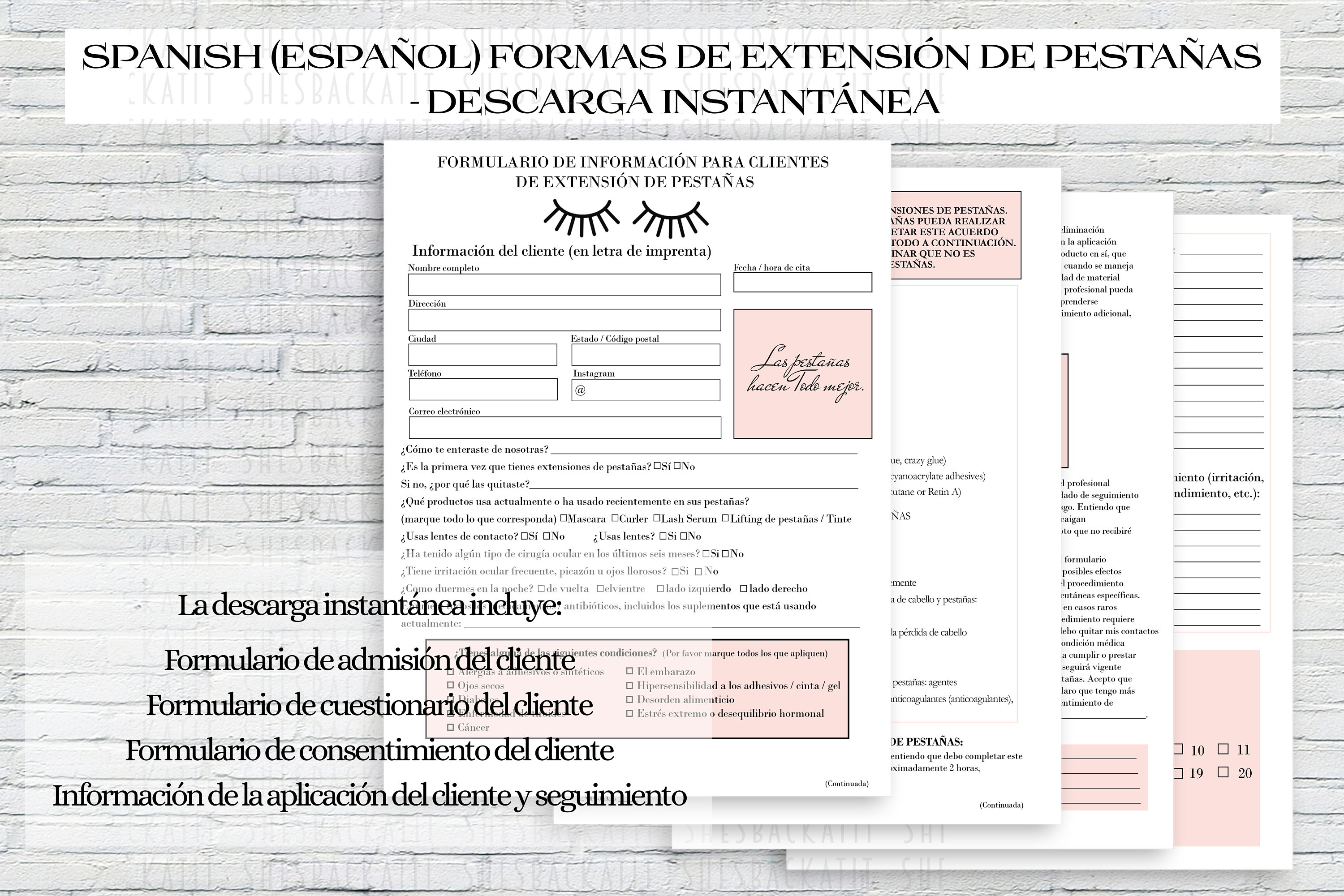 Spanish ESPAÑOL Formularios españoles de extensión de | Etsy México