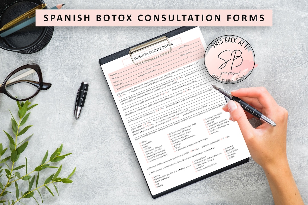 Spanish Botox Informed Consent Forms, Botox Consent Form, Botox Pre ...