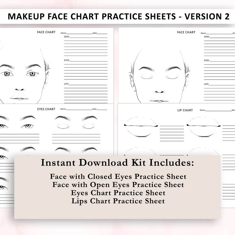 Make up Practice Sheets - Etsy