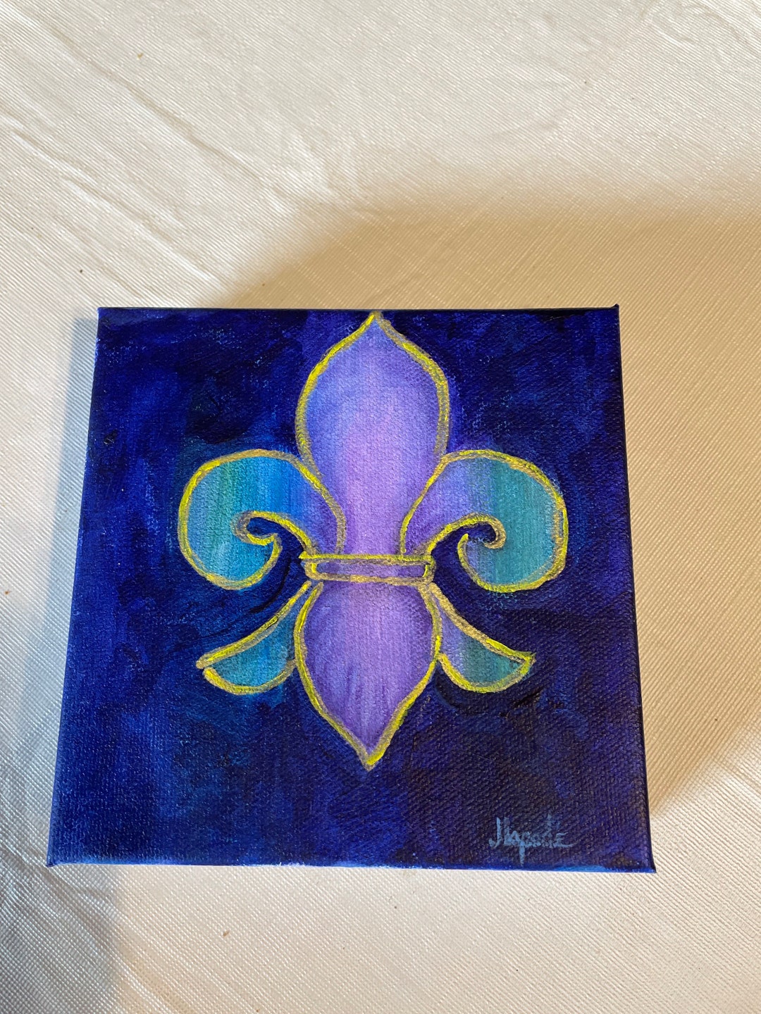 Fleur De Lis Original Acrylic Paintingfree USA Shippingnew - Etsy