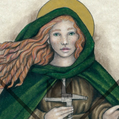 PRINT Brigid of Ireland 8x10 Celtic Folk Art - Etsy