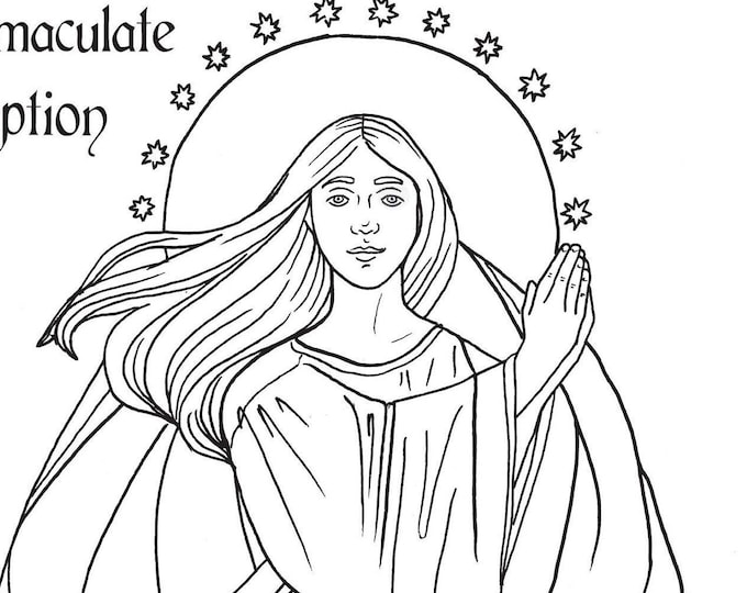 Immaculate Conception Coloring Page - Etsy