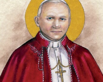 Saint John Paul II Stained Glass, Digital Art, Digital Print, Abstract ...