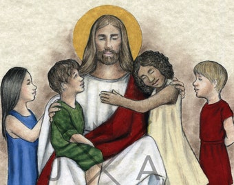 Let the Little Children Come to Me Art - Etsy