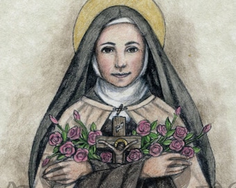 Saint Therese of Lisieux Catholic Art Print Feast Day Patron Saint - Etsy